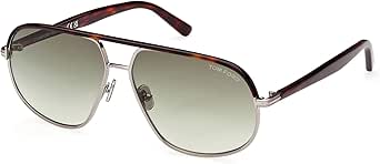 Amazon.com: Tom Ford MAXWELL FT 1019 Shiny Light Ruthenium Olive/Green ...