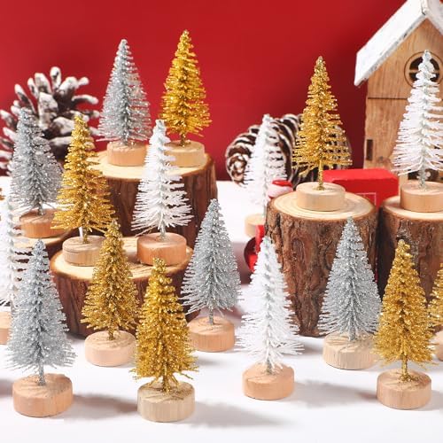 Amazon.com: Glimin 4 Pcs Tabletop Mini Christmas Trees Christmas Trees ...