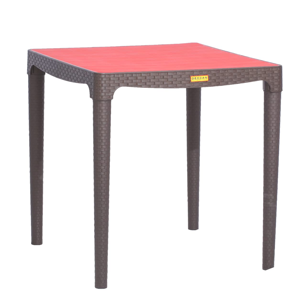 DECCAN PLAST Plastic Mumbai Square Tables|Dbr/Red|Dual Color|Single|For ...