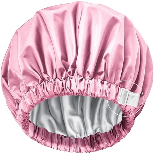 Amazon.com : Amamba Shower Cap,100% Real Satin Lined Shower Cap,Extra ...