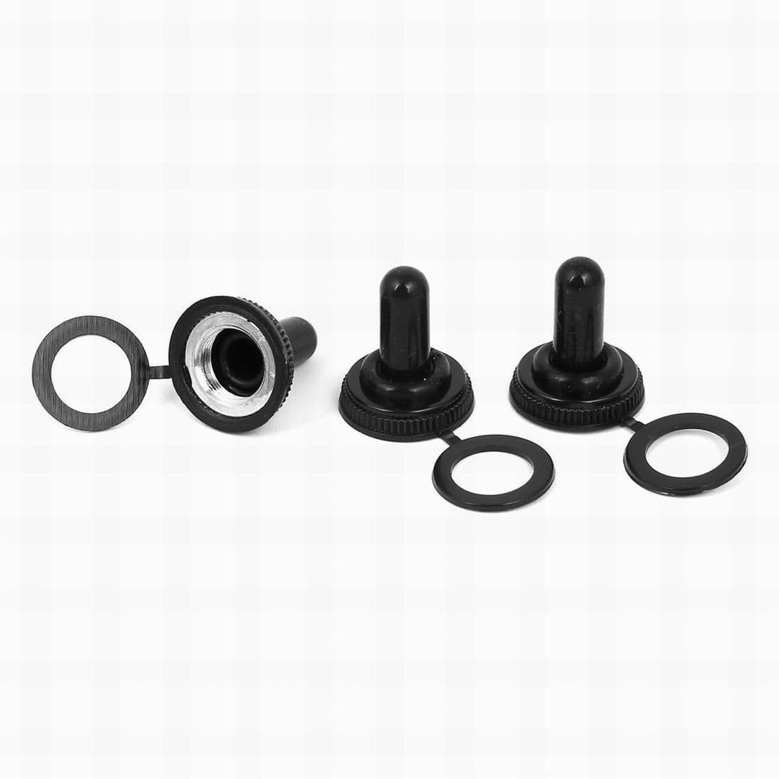Houseuse 3 Pcs 11mm Thread Toggle Switch Rubber Water Proof Cover Black ...