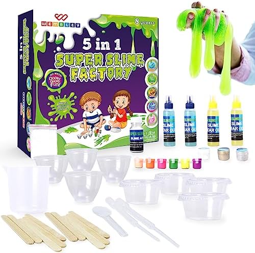 Buy Wembley 5 in 1 Super Slime Factory | DIY Slime Kit for Girls & Boys ...