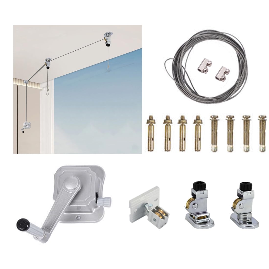 Amazon.com: NAILONG Plant Pulley Retractable Hanger Adjustable Heavy ...