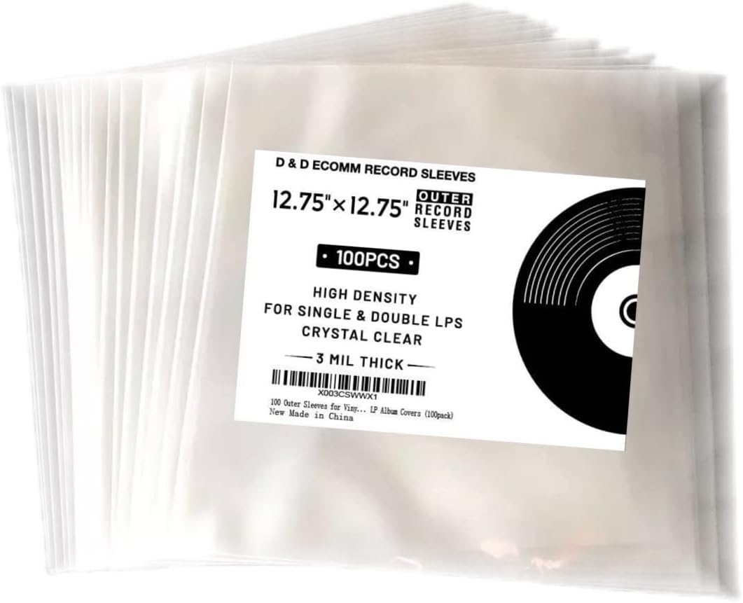 Amazon.com: Samsill 100 Pack Vinyl Record Sleeves, Clear Outer Plastic ...