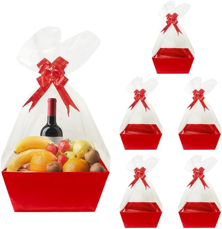 Amazon.com: Worown 6 Pack Red Cardboard Basket for Gifts Empty, 8 x 10 ...