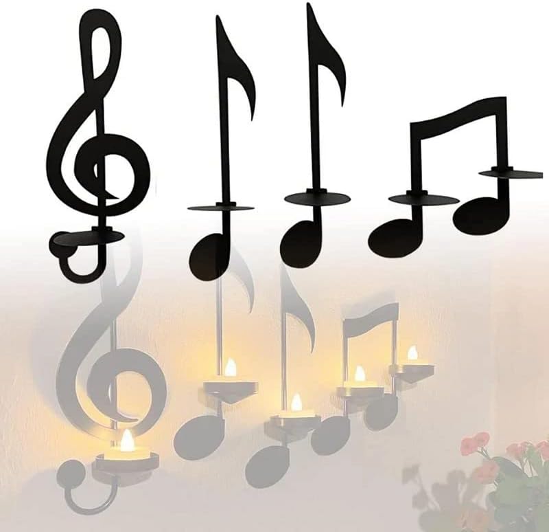 Amazon.com: Fofetbfo Black Metal Wall Sconce Candle Holder Set of 4 ...