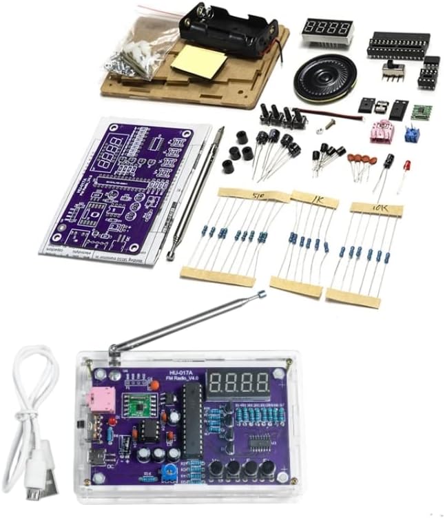 FM Radio Kit FM Digital Radio Assembly Kit FM DIY Electronic Assembly Welding Practice ...