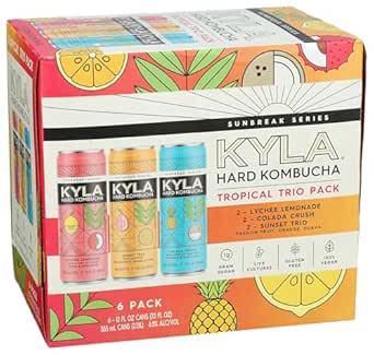 Amazon.com: KYLA Kombucha Tropical Trio Variety 6pk Cans, 12 FZ ...