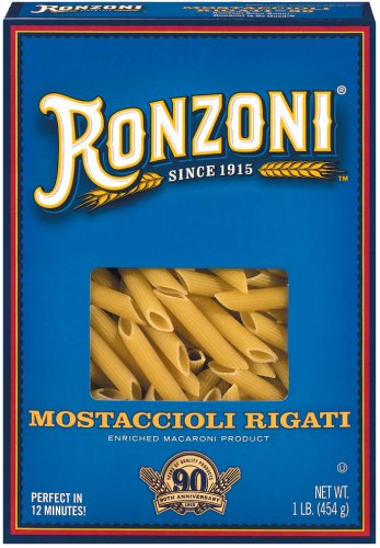 Amazon.com : Ronzoni Mostaccioli Rigati Pasta 16 oz : Rigatoni Pasta ...