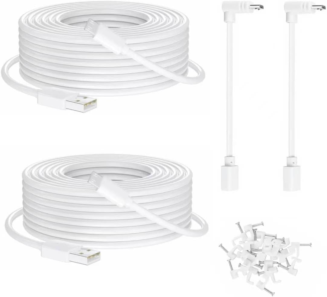 Amazon.com : Micro USB Camera Extension Cable for Wyze, [2-Pack, 30ft ...