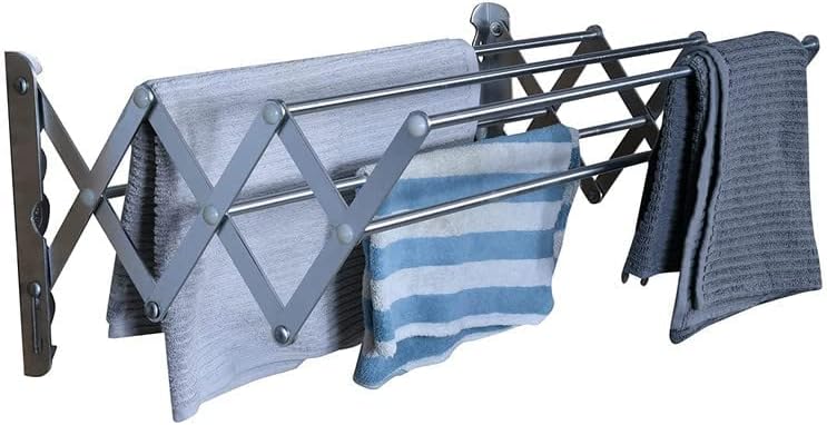 FLY RAIL RUN Aluminium Heavy Duty Rust-Free Wall Mount Folding Cloth ...