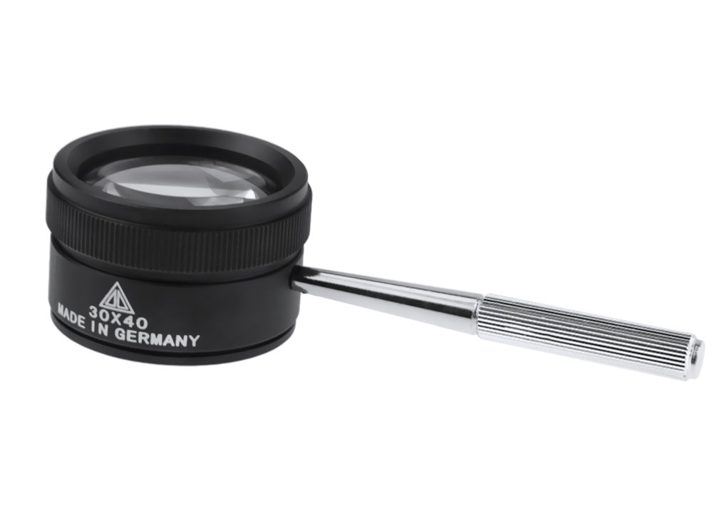 Handheld 30X Jewelry Loupe 40mm/1.6" Double Deck Glass Magnifying Eye ...