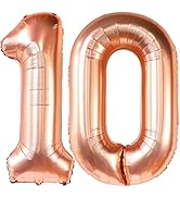 Amazon.com: KatchOn, Rose Gold Number 12 Balloon - Large 40 Inch, 12th ...