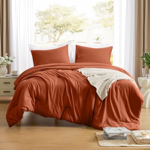 Amazon.com: Bedsure Queen Size Comforter Set, Pumpkin Soft Prewashed ...