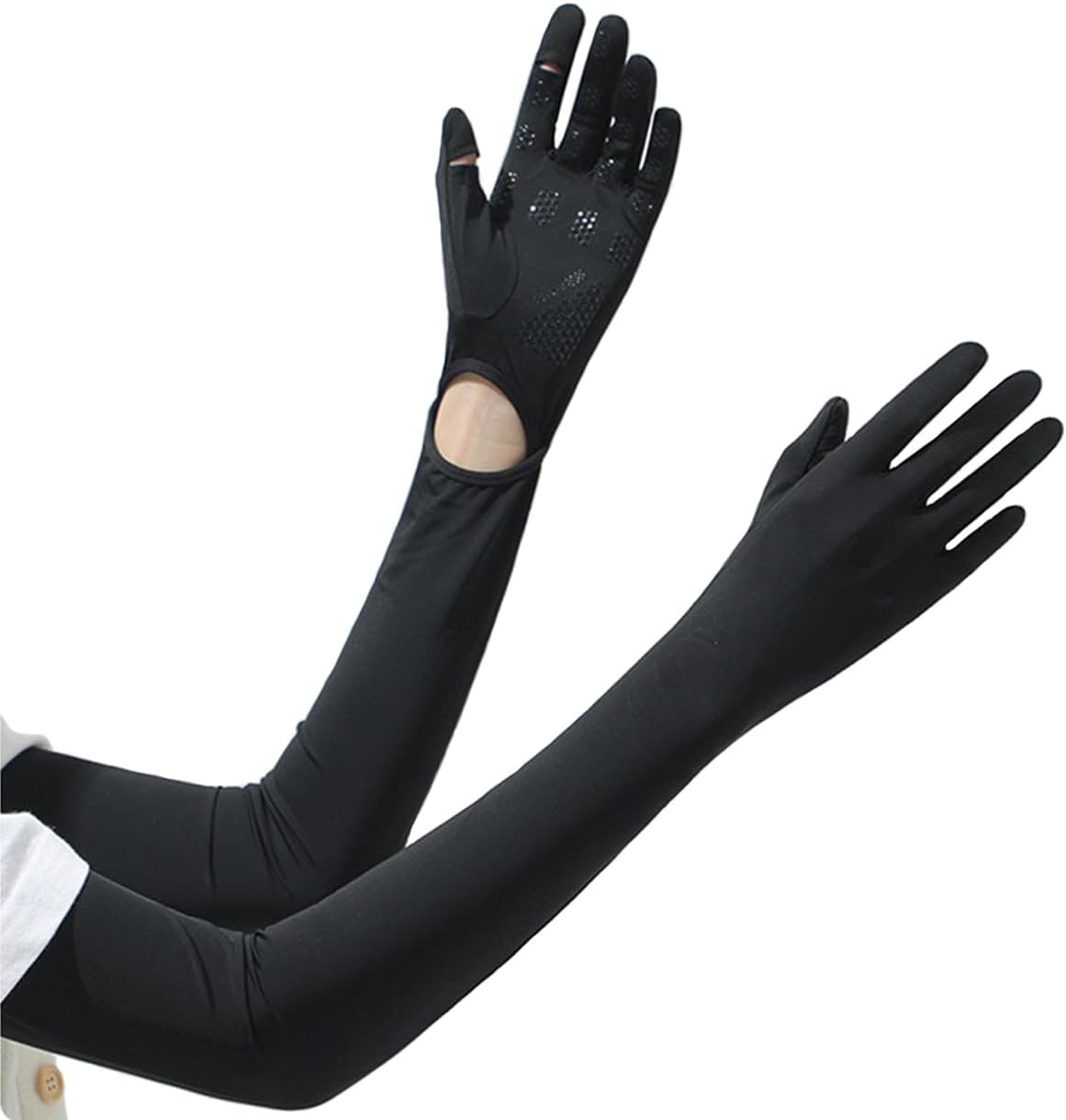 Amazon.com : UV Protection Gloves - Full Finger Arm Sleeve Long UV Sun ...