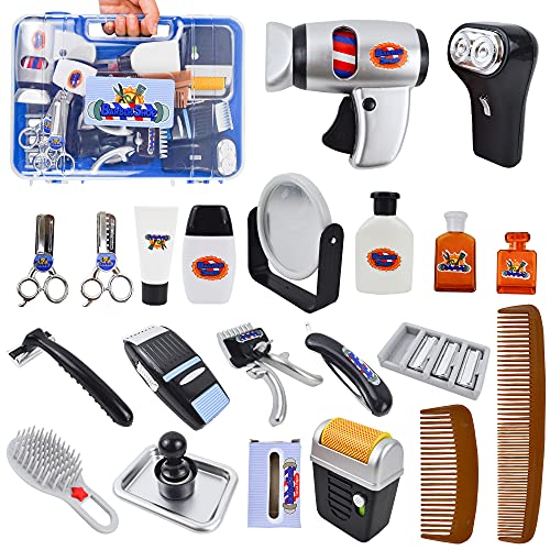 Play Accessories Barber Hairstyle Set Kit with Shaver Mirror and ...