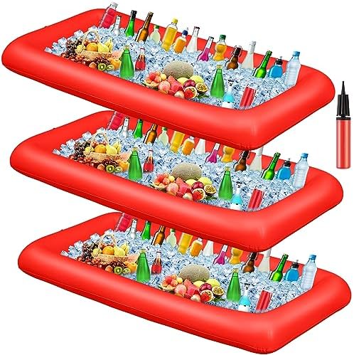 Amazon.com: Leitee 3 Pcs Inflatable Serving Bar/Ice Buffet Serving Tray ...