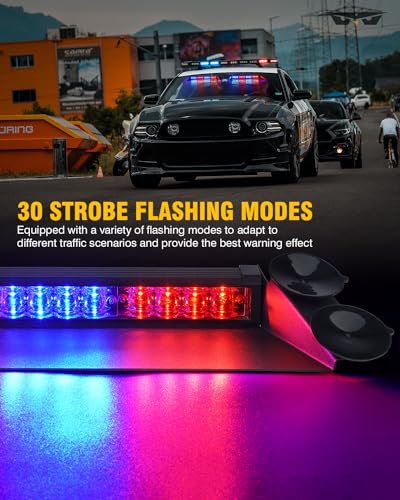 Snapklik.com : Red Blue LED Emergency Dash Police Strobe Lights High ...