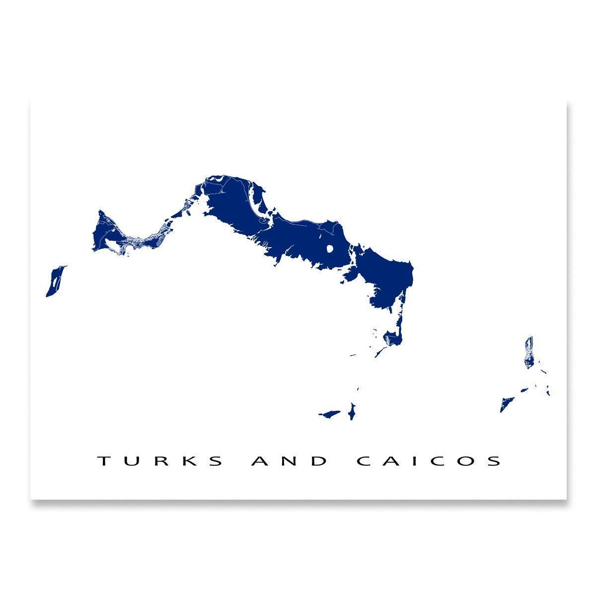 Turks And Caicos Map Print 8x10 Turks And Caicos Art | Desertcart Bermuda