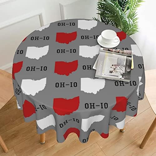 Amazon.com: ZHUBAJIE Round Tablecloth 60" - Ohio State Gray USA America ...