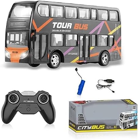 Luximal 1:18 RC Double Decker Remote Control Bus Monster Truck Toy Big ...
