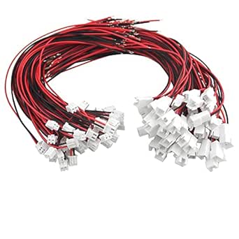 Amazon.com: XINGYHENG 100Pcs (50Pairs) 2.54mm 2PIN Female and Male Connecting Plug with Red ...