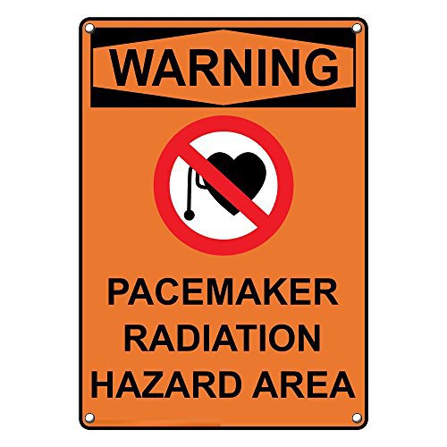 Weatherproof Plastic Vertical OSHA Warning Pacemaker Radiation Hazard ...