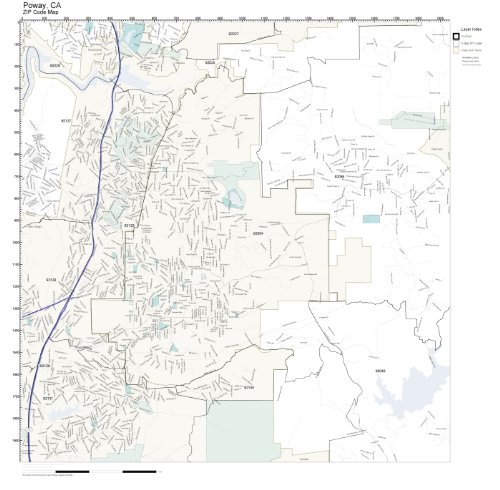 Amazon.com : ZIP Code Wall Map of Poway, CA ZIP Code Map Laminated ...