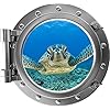 Amazon.com: 24" PortScape Sea Window View Turtle #3 Porthole Wall Decal ...