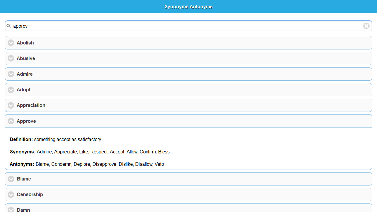 Synonym and Antonym - App on the Amazon Appstore