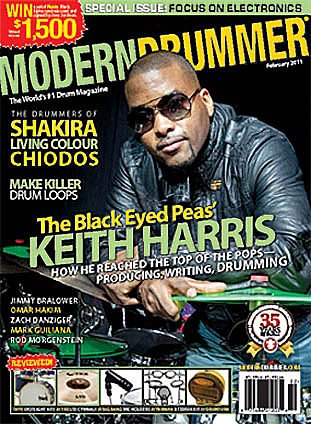 Modern Drummer Magazine Keith Harris Black Eyed Peas February 2011 (The ...