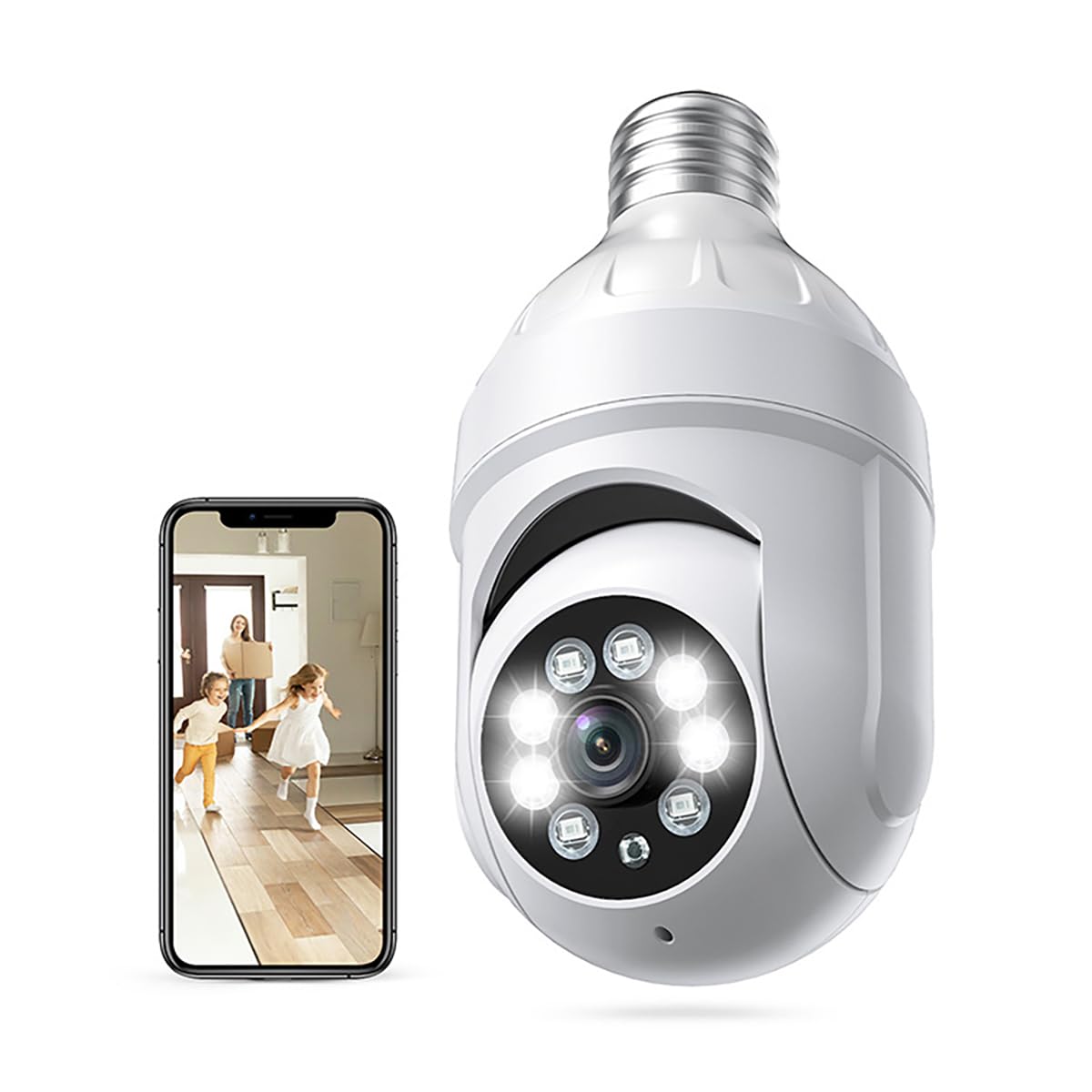 New Flash Light Bulb Security Camera 2MP, 2.4GHz WiFi Wireless Camera ...
