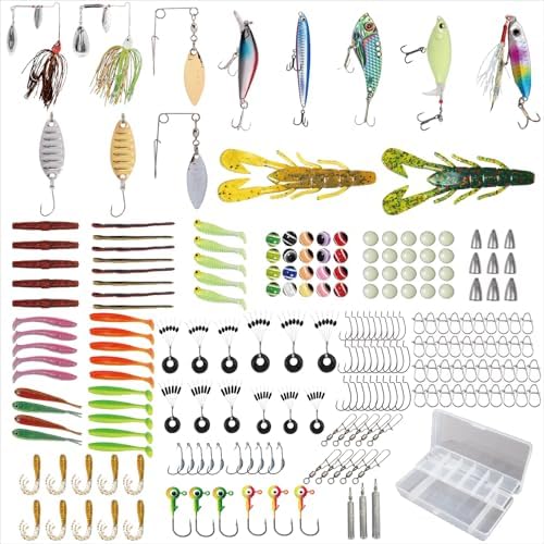 221pcs Bass Fishing Bait Lures, Tackle Box With Tackle Included ...