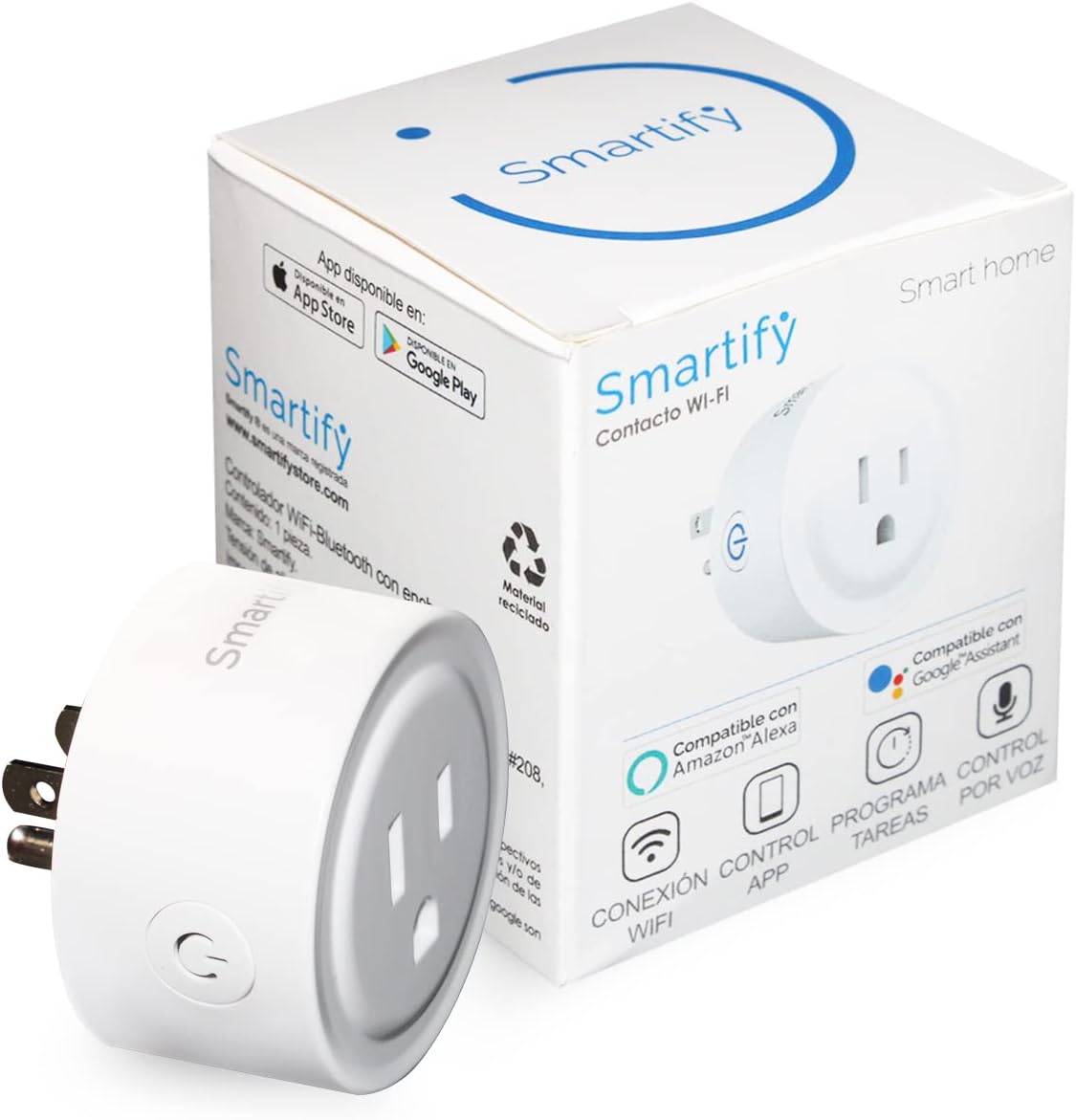 Smartify Enchufe Inteligente Wifi Contacto inteligente Smart Plug Compatible con Alexa y Google ...