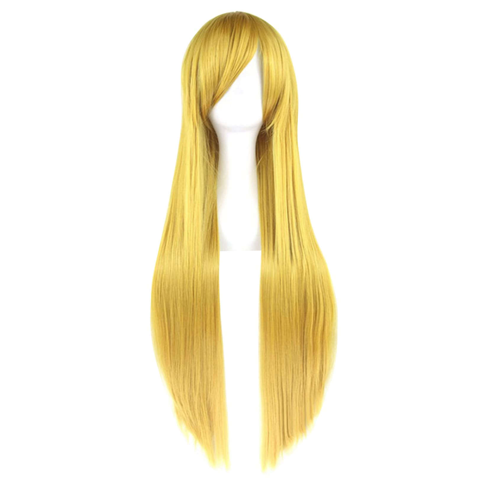 Franja Reta De Anime Peruca Sintética Cosplay Reta Longa Natural Com
