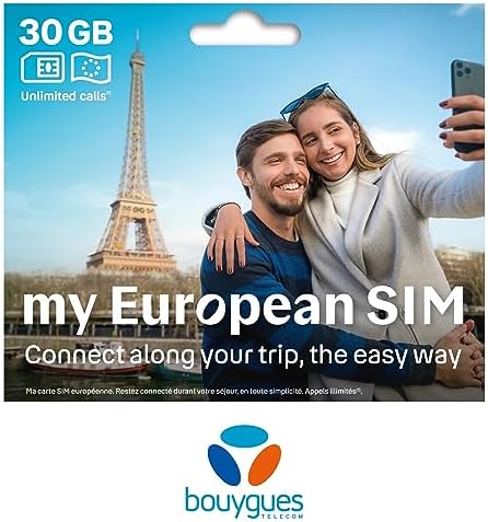 Amazon.com: Europe SIM Card 30 Days 30GB with Call Home from Bouygues ...