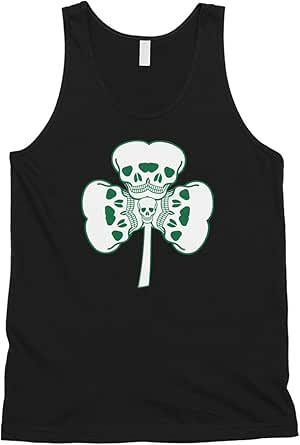 Amazon.com: Men's Three Leaf Clover Skull Funny Gothic Emo Tank Top ...