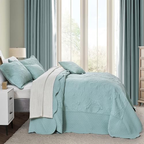Oversized King Bedspread 138x122 Extra Wide, Paisley Pattern Design ...