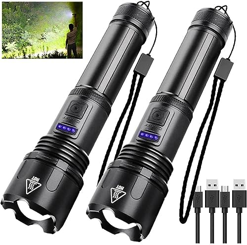 Amazon.com: Garberiel Rechargeable Flashlights High Lumens 2 Pack ...
