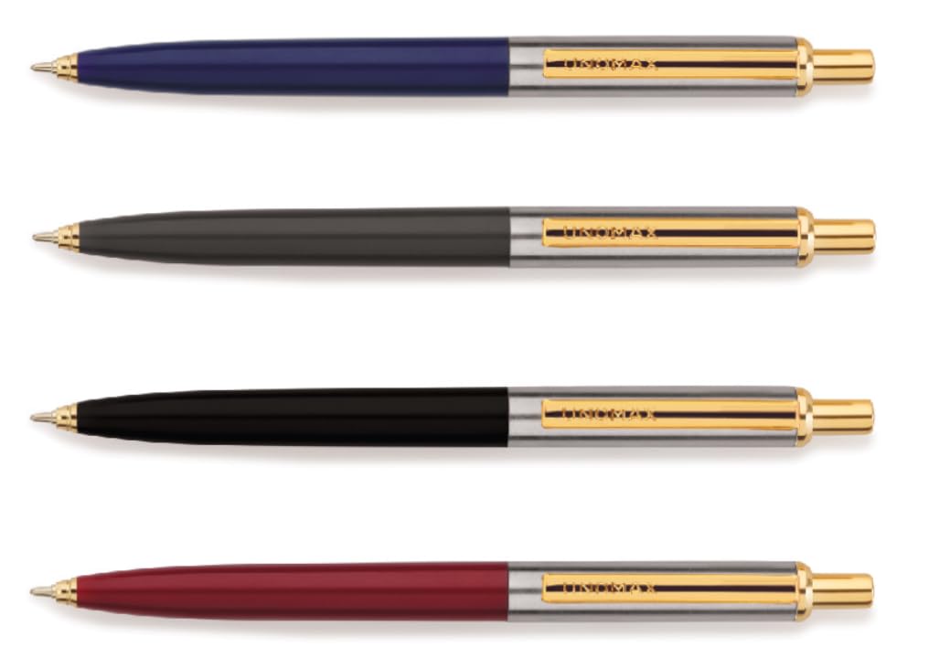 Unomax Classic Gold Premium Metal Body Ball Point Pen with Jet Ink ...