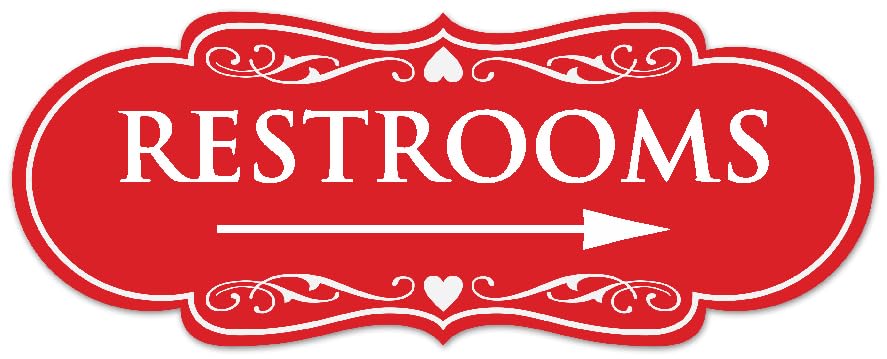 Amazon.com : Signs ByLITA Designer Restrooms Right Arrow Sign - Easy ...