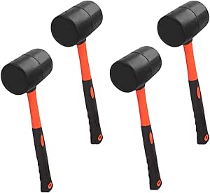 4 PCS 27 OZ Rubber Mallet, Rubber Hammer Head, Rubber Mallet Set With ...