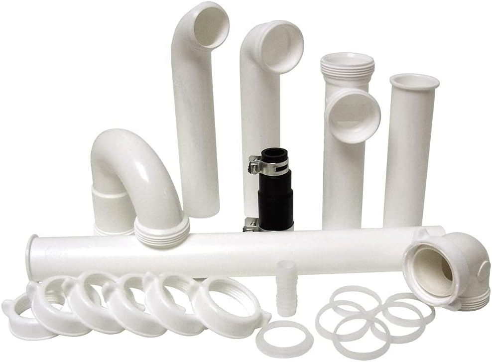 Danco 50974 Center Outlet Waste Drain Pipe, 1-1/2 in, Plastic, White ...