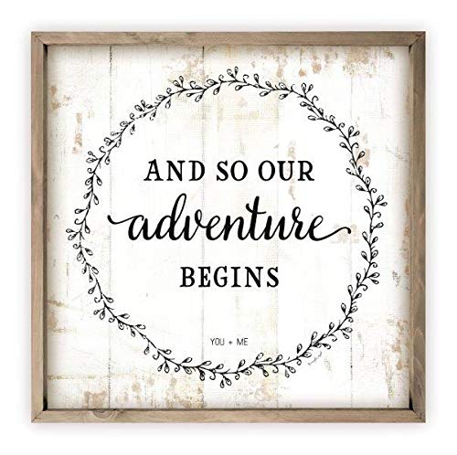 Amazon.com: And So Our Adventure Begins Rustic Framed Wood Farmhouse ...