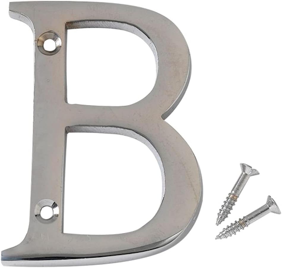 Merriway BH04338 Polished Chrome Screw-On House Flat Gate Post Letter ...