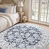 Amazon.com: jinchan Round Rug 7ft Area Rugs Vintage Floral Distressed ...