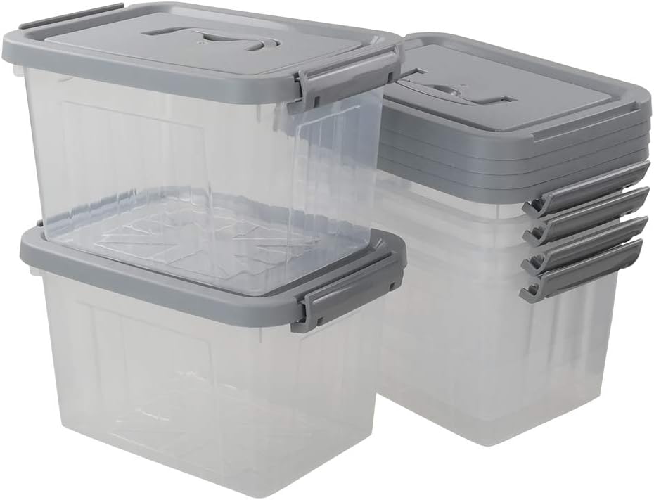 Contenedores de almacenamiento transparentes de 6 cuartos de galón con ...