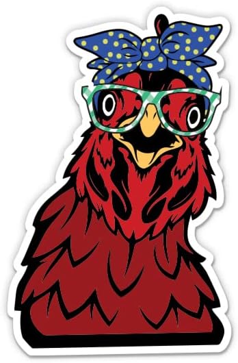 Amazon.com: Floral Chicken Sticker - 3" Laptop Sticker - Waterproof ...