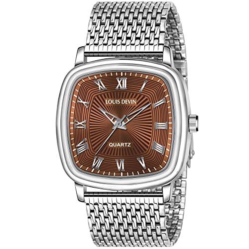 LOUIS DEVIN Mesh Steel Chain Analog Wrist Watch for Men (LD-G042 ...