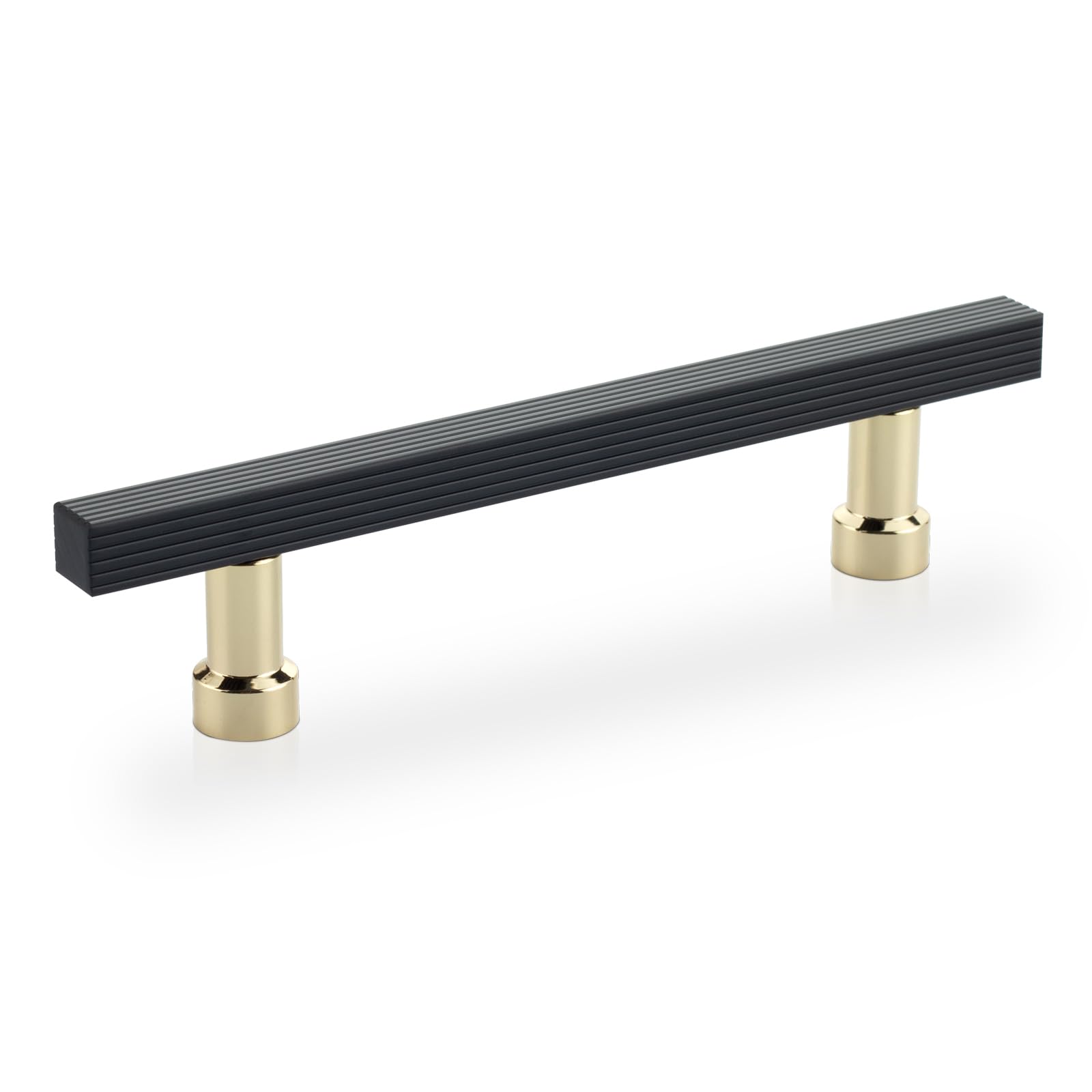 Haliwu 10 Pack Cabinet Handles, 4 inch Black and Gold Cabinet Handles ...